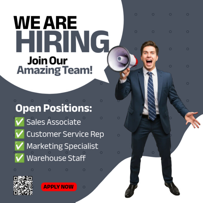 Professional Hiring Instagram Post Template | PosterMyWall