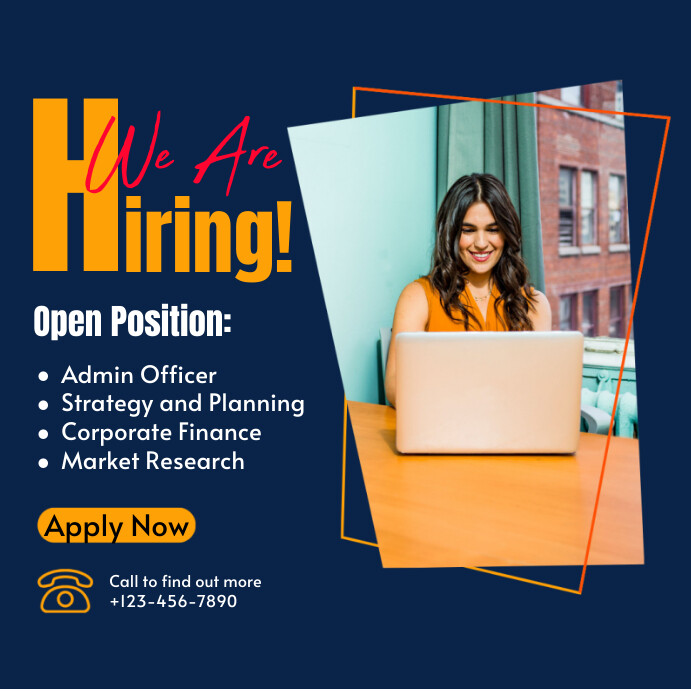 Professional Hiring Job Advertisment Instagra Template | PosterMyWall