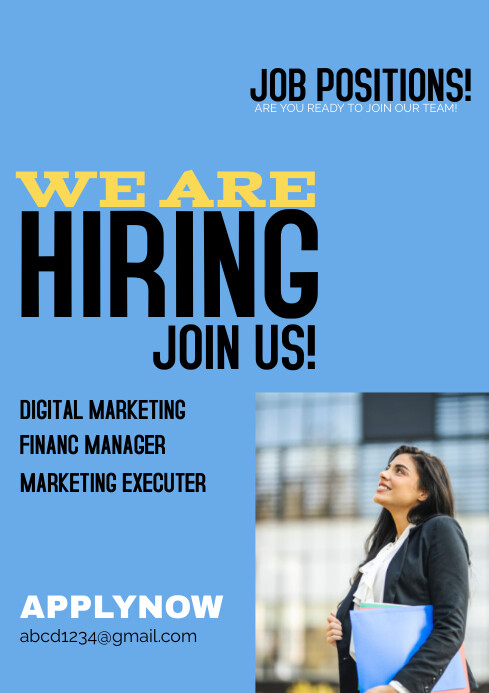 Professional Hiring New Poster Flyers A4 Template | PosterMyWall