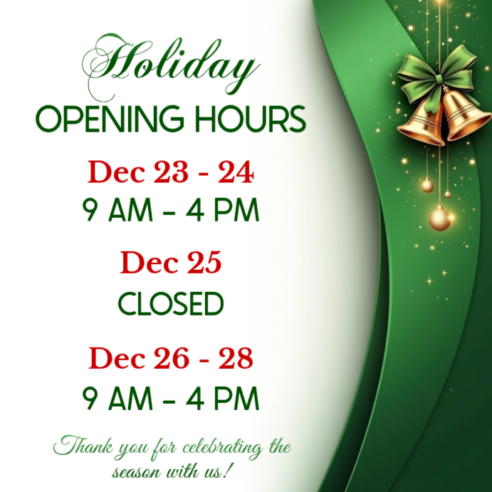 Copy of Professional Holiday Opening Hours Christmas Season Business ...