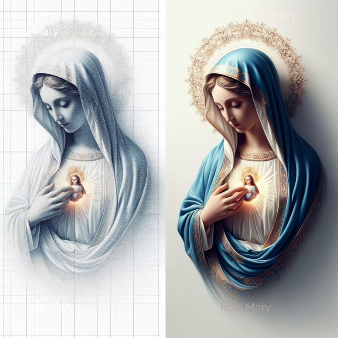 Professional Holy Mary Instagram Post Template | PosterMyWall