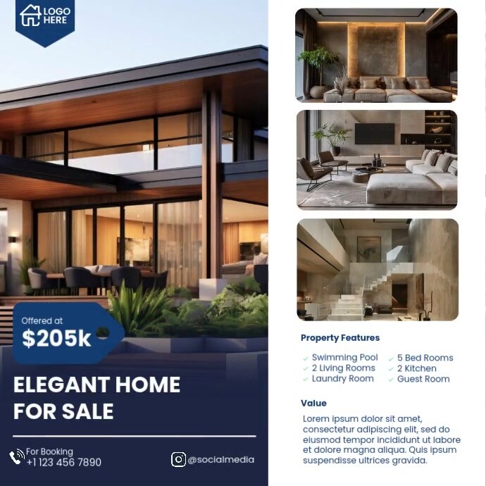 Professional Home For Sale Instagram Post Template | PosterMyWall