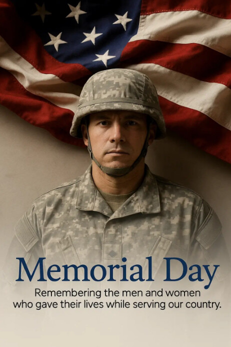 Professional Honoring All Who Served – Memorial Day Tribute Poster ...