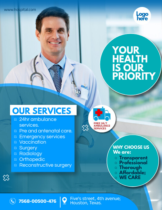 Professional Hospital flyer template (1) | PosterMyWall