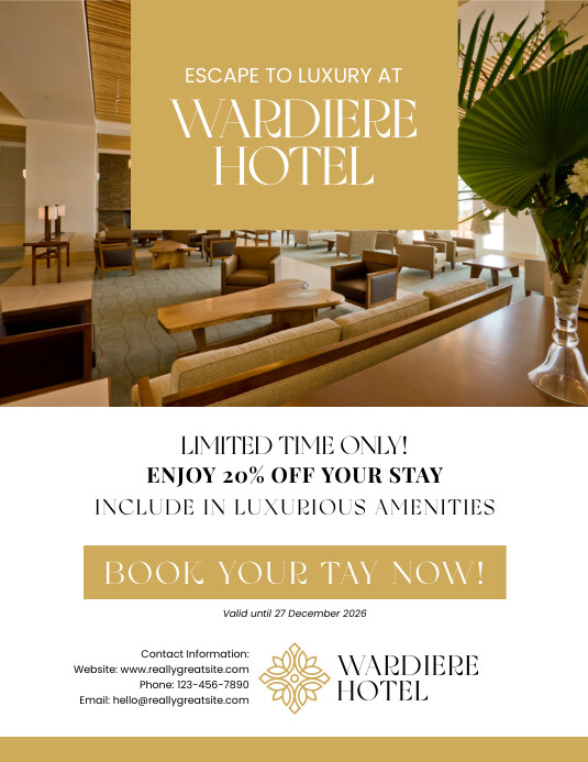 Professional Hotel Promotion Flyer (us Letter Template | PosterMyWall