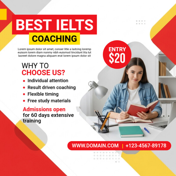 Copy of Professional Ielts Coaching Ad Instagram Post | PosterMyWall