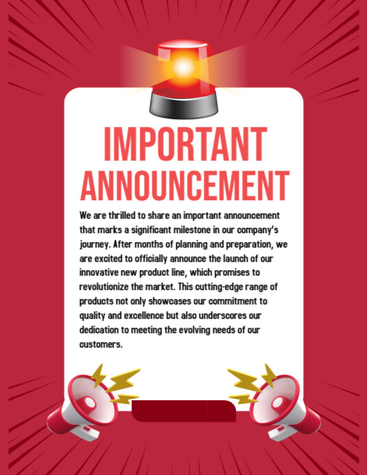 Professional Important Announcemen Flyer (us Letter) Template ...