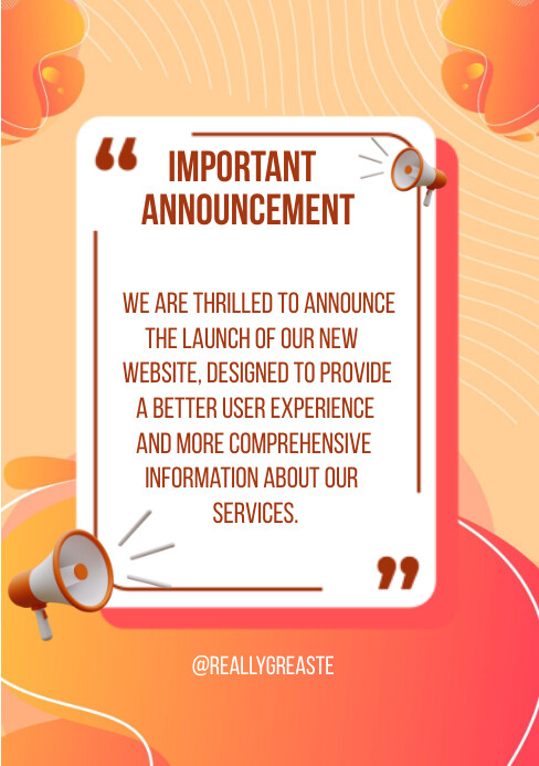 Professional Important Announcement A5 Template | PosterMyWall