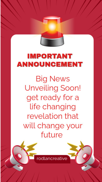 Professional Important Announcement Instagram Story Template | PosterMyWall