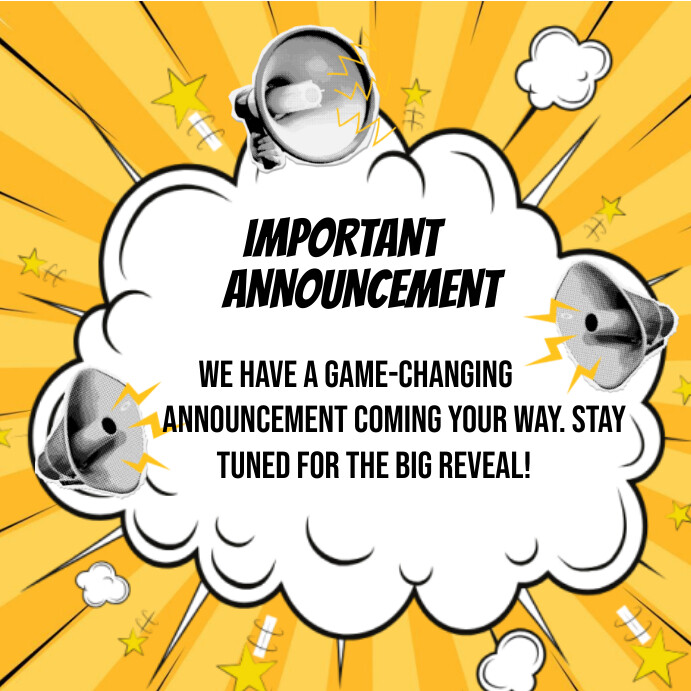 Professional Important Announcement Instagram Templat | PosterMyWall