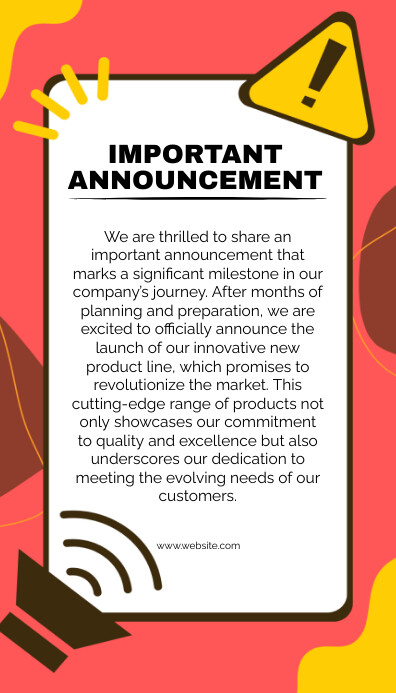 Professional Important Announcement Notificat Template | PosterMyWall