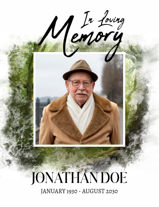Professional In Loving Memory Flyer (us Letter) Template | PosterMyWall