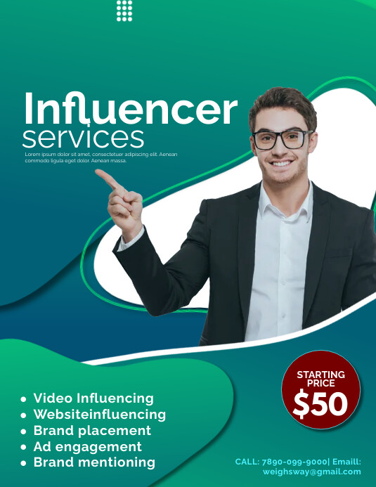 Modèle Professional influencer services poster (1) | PosterMyWall