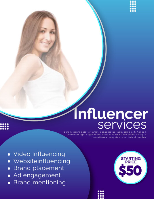 Professional influencer services poster Template | PosterMyWall