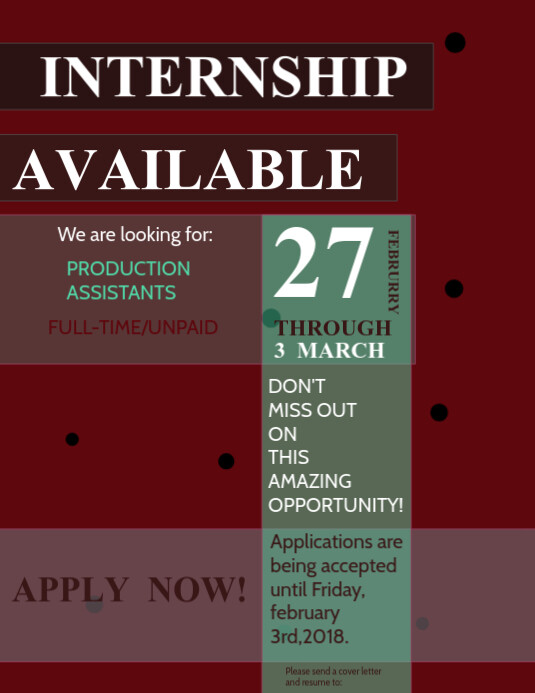 Copy of Professional Internship Available Flyer (us Letter) | PosterMyWall