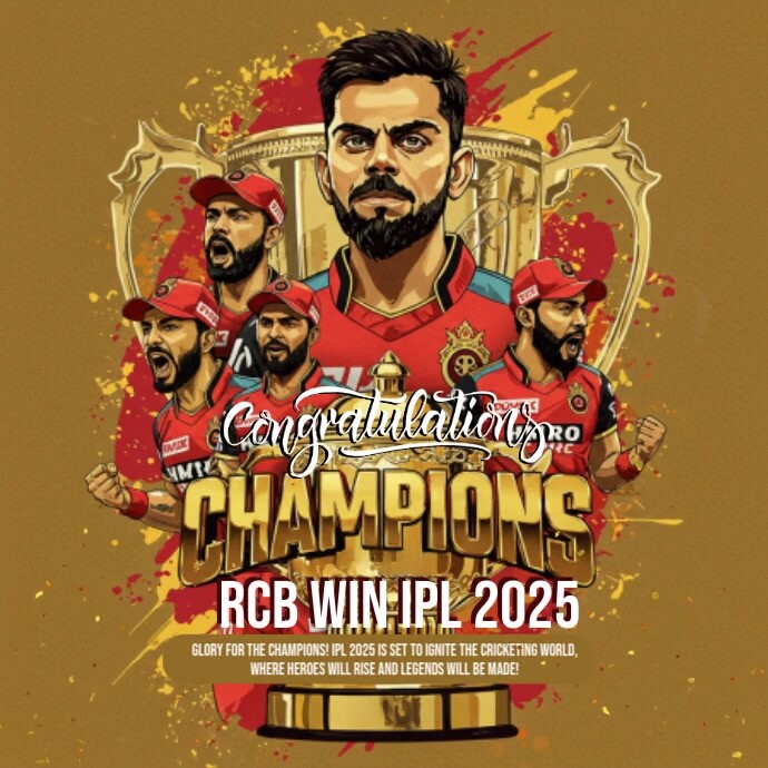 Professional Ipl Champion 2025 Instagram Post Template | PosterMyWall