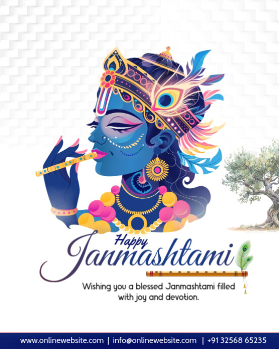 Professional Janmashtami Instagram Portrait Template | PosterMyWall