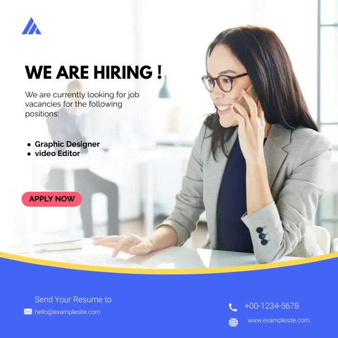 Copy of Professional Job Hiring Instagram Post | PosterMyWall