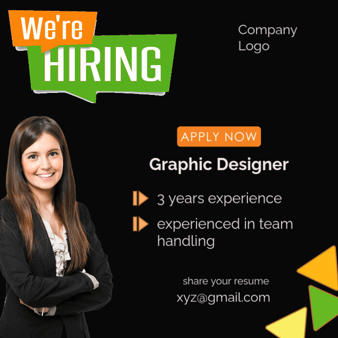 professional job post Template | PosterMyWall