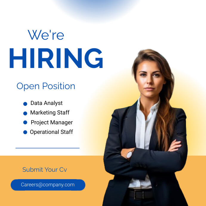 Professional Job Vacancy Ad Instagram Post Template | PosterMyWall