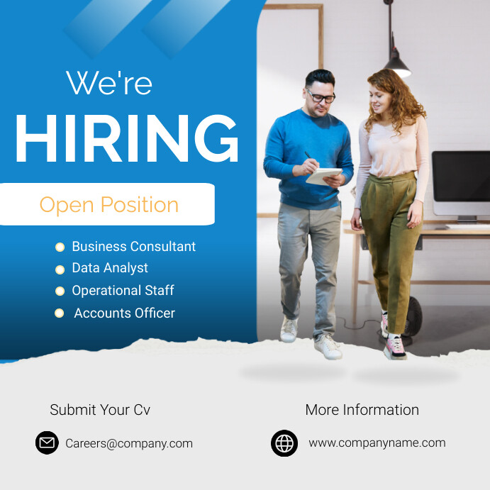 Plantilla de Professional Job Vacancy Advert Instagram Pos | PosterMyWall