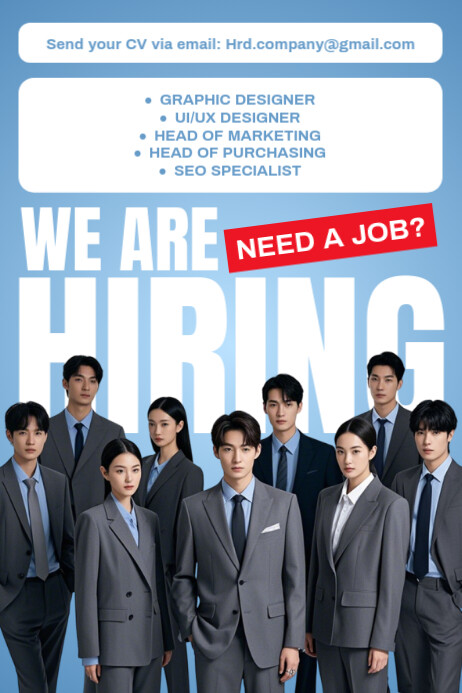 Professional Jobs Hiring Poster Template | PosterMyWall