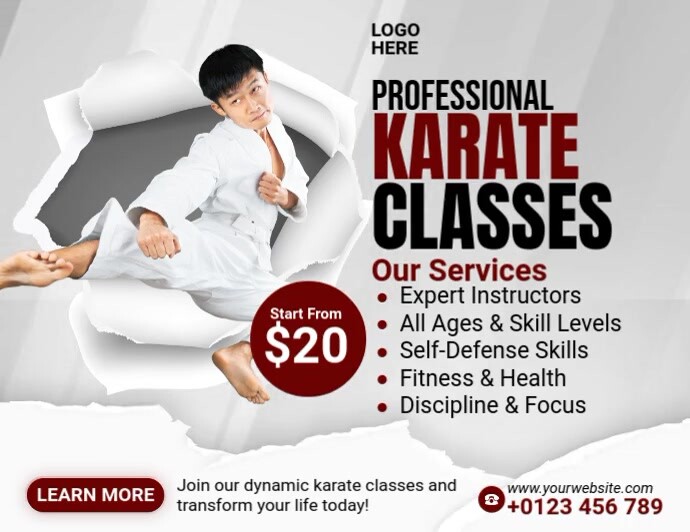 Professional Karate Classes Template | PosterMyWall