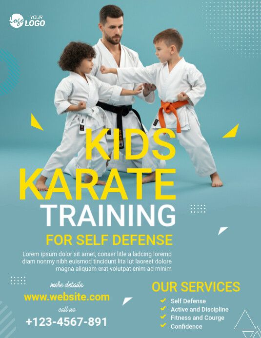 Professional Kids Karate Training Flyer (us Letter) Template | PosterMyWall