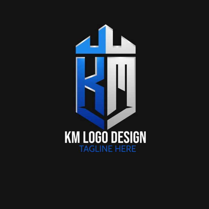 Professional Km Letter Logo Design Logo Template | PosterMyWall
