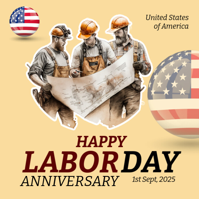 Professional Labor Day Instagram Post Template | PosterMyWall