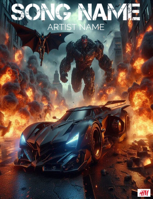 Professional Lamborghini Fire Car Album Art Cover Flyer (us Letter ...