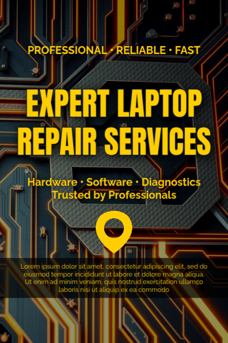 Plantilla de Professional Laptop Repair Poster Design – Modern Tech ...