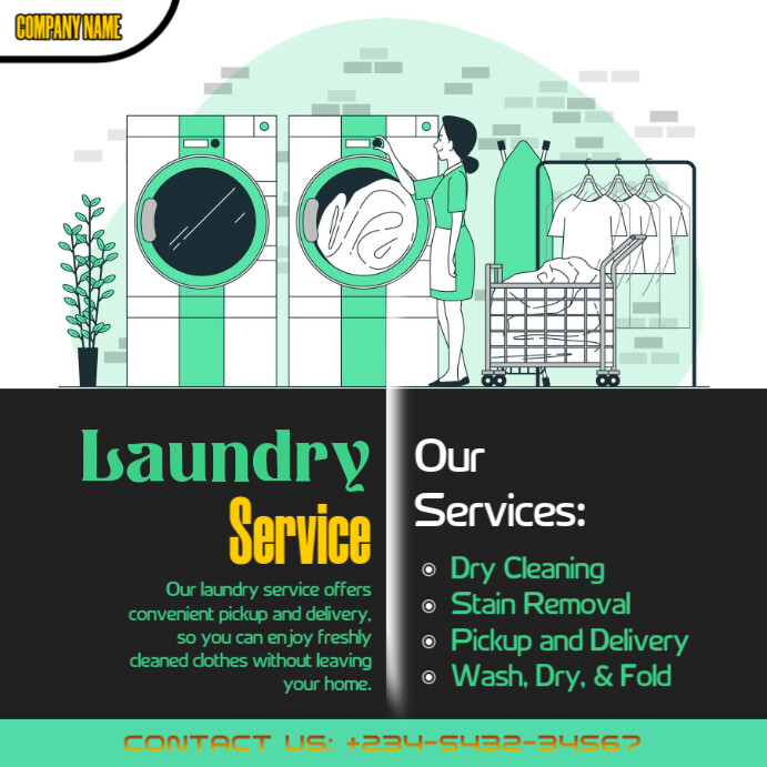 Professional Laundry Service Instagram Post Template | PosterMyWall