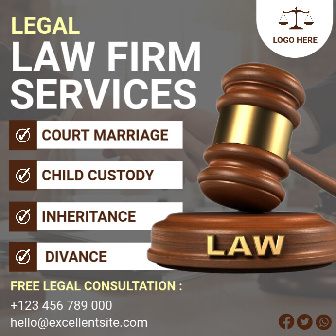 Professional Law Firm Services Instagram Post Template | PosterMyWall