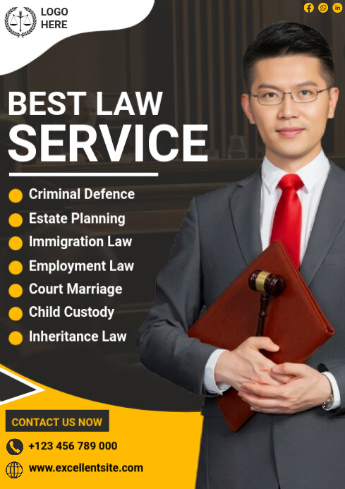 Professional Law Services A4 Template | PosterMyWall
