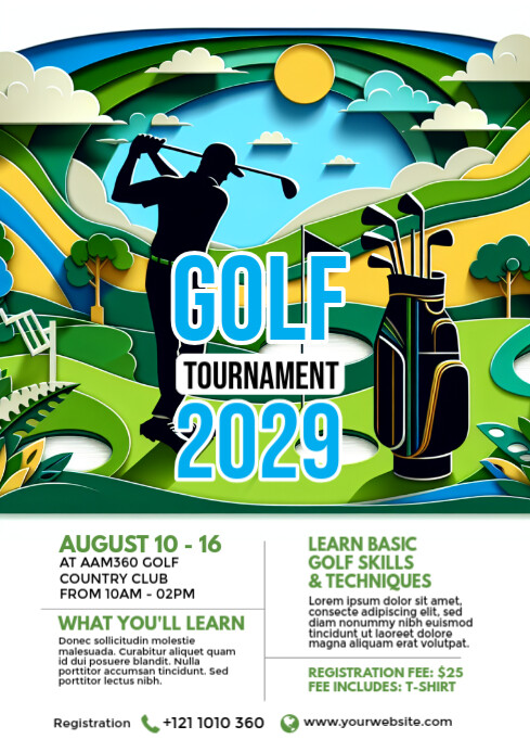 Plantilla de Professional Layout Customizable Golf Event Design ...