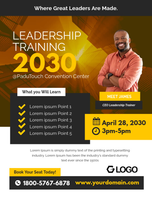 Copy of Professional Leadership Seminar Flyer Poster Template Flyer (us ...