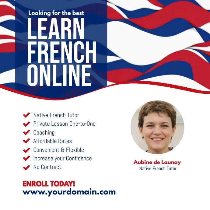 Professional Learn French Online Instagram Fa Template | PosterMyWall