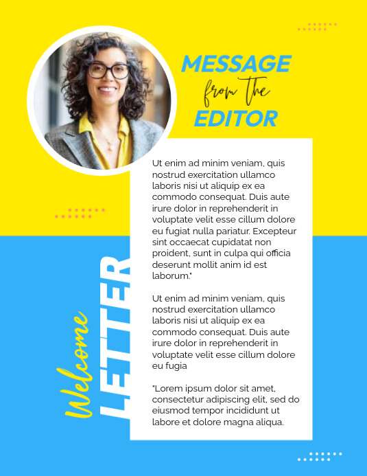 Copy of Professional Letter From The Editor Page Template Flyer (us ...