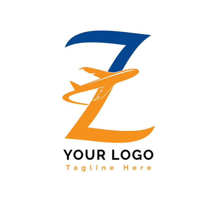 Professional Letter Z With Plane Logo Template | PosterMyWall