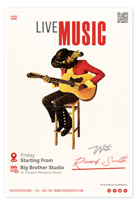 Professional Live Music Poster Template | PosterMyWall