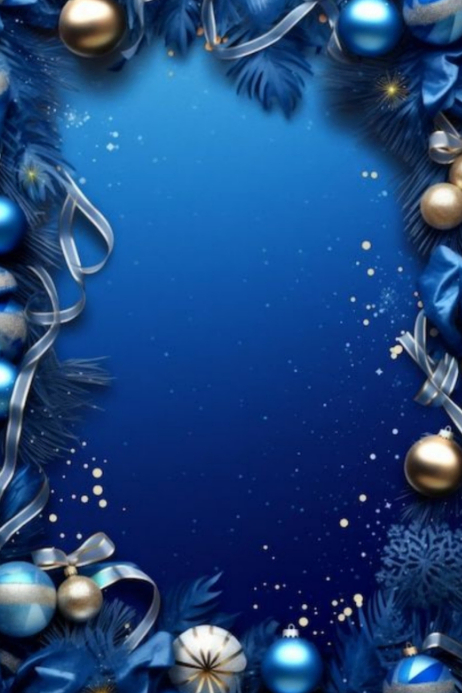 Professional Lux Blue & Gold Christmas Frame Template Poster | PosterMyWall