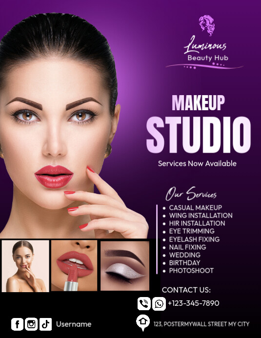Copy of Professional Makeup Studio Poster Flyer (us Letter) | PosterMyWall