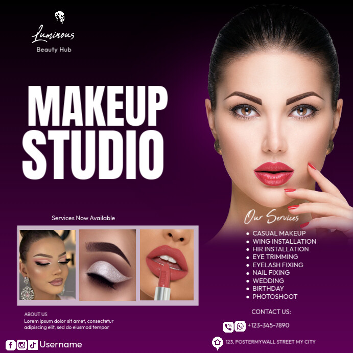 Copy of Professional Makeup Studio Poster Instagram Post | PosterMyWall