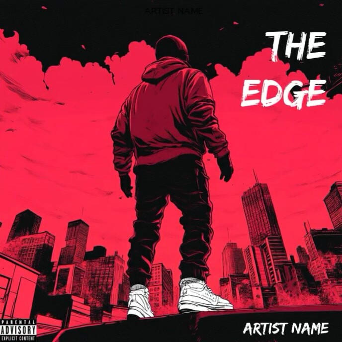 Copy of Professional Man In Hoodie Red City Trap Rap Album Cover ...