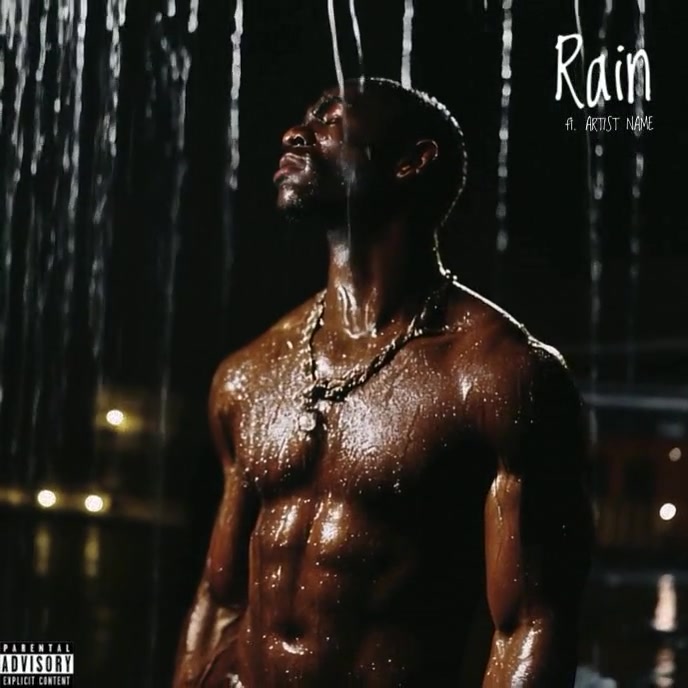 Professional Man In Rain Rap R&b Music Album Cover Album Cover Template ...