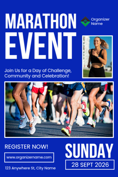 Professional Marathon Event Poster Template | PosterMyWall
