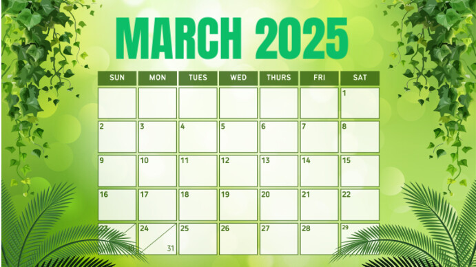 Copy of Professional March 2025 Calendar Digital Display (16:9 ...