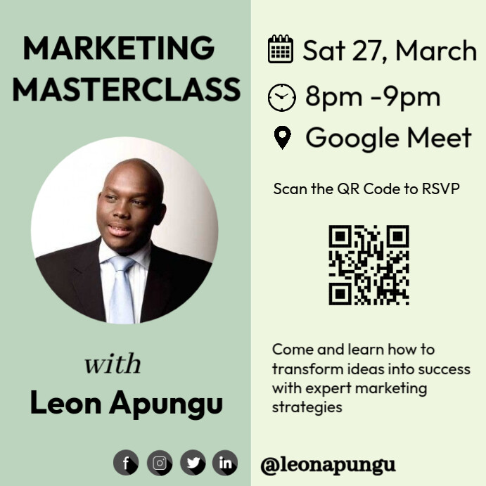 Copy of Professional Marketing Masterclass Instagram Post | PosterMyWall