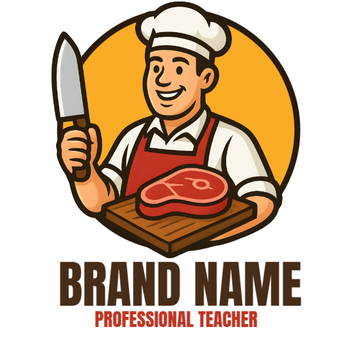 Professional Meat Butcher Logo Design Template Logo | PosterMyWall